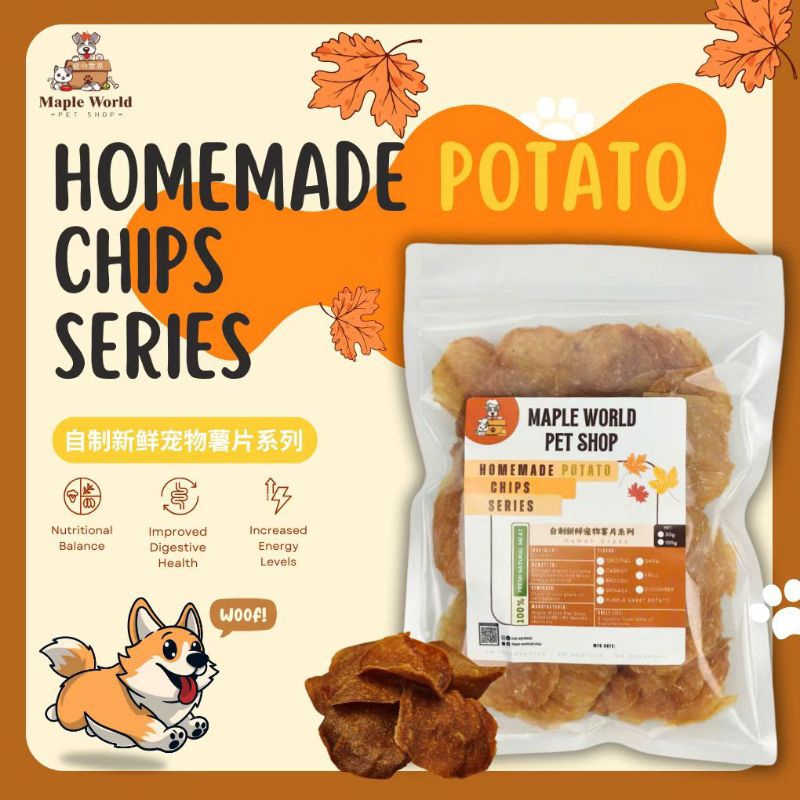 100%Fresh Home Made Potato Chips(70G/100G)Dehydration Pet Treats Pet ...