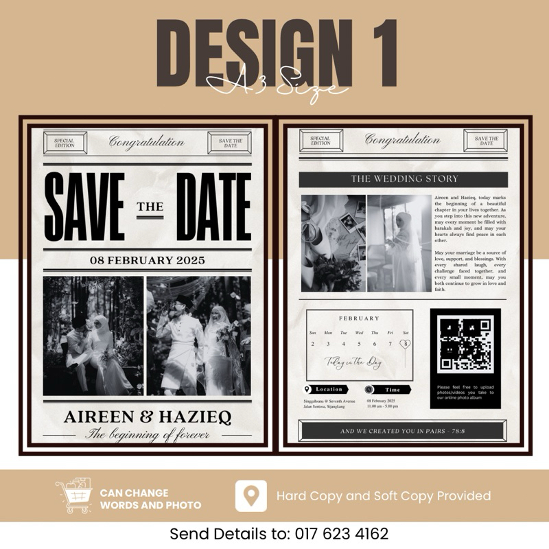 Wedding / Graduation Newspaper A3 size in Hard Copy | Shopee Malaysia