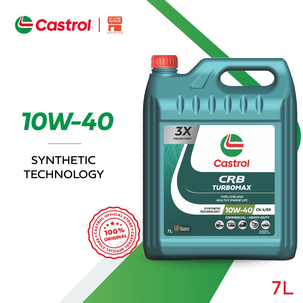 Castrol CRB Turbomax 10W-40 (7L) CK-4/E9 Minyak Enjin Diesel Tugas Berat Komersial | Shopee Malaysia