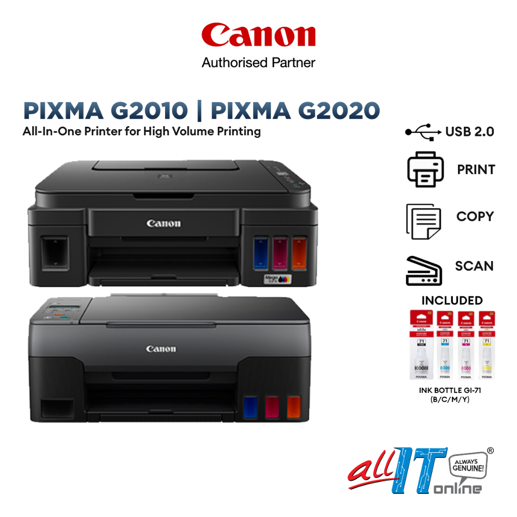Canon PIXMA G2010 | Pixma G2020 Refillable Ink Tank All-In-One Printer | Shopee Malaysia