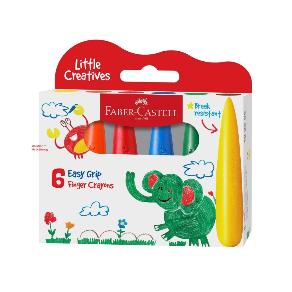 FABER CASTELL LITTLE CREATIVE CRAYONS SET (6 EASY GRIP FINGER / 4 EASY ...