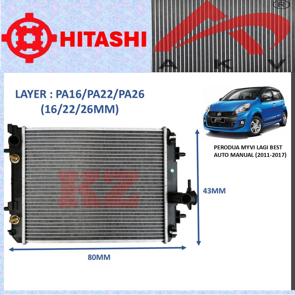 PERODUA MYVI ICON MYVI LAGI BEST 2011-2017 - RADIATOR - PA16 / PA22 ...