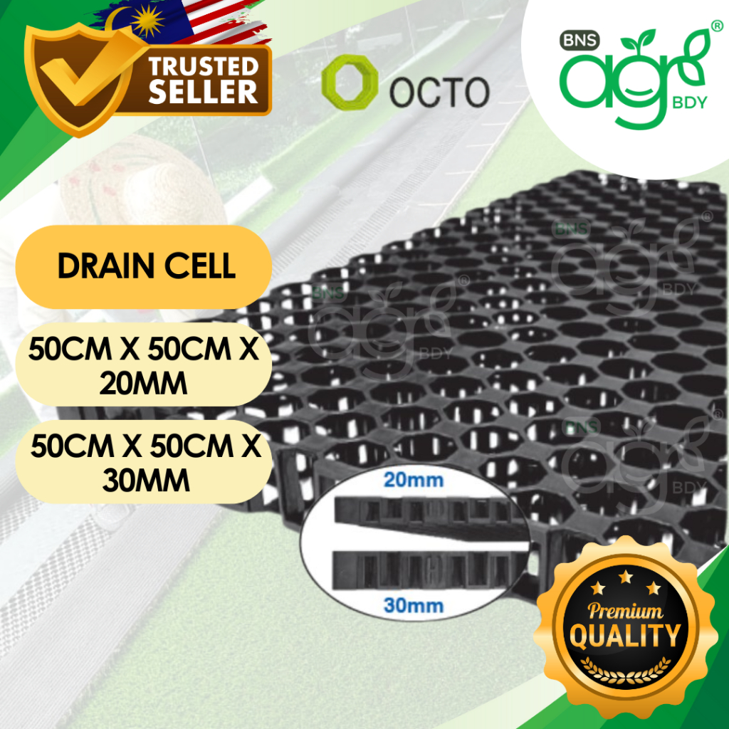 [Min 3pcs] AgroBuddy x OCTO 20-30mm Petak Saluran Air Rumput Tiruan ...