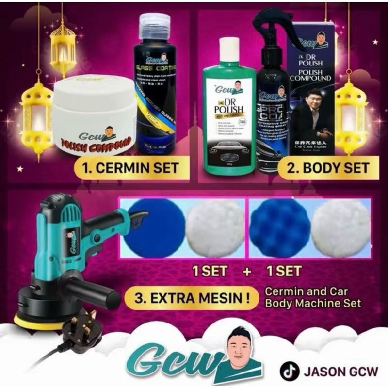 GCW(SET POLISH)CAR BODY AND WINDSCREEN POLISH🔥FREE MECHINE🔥 | Shopee ...