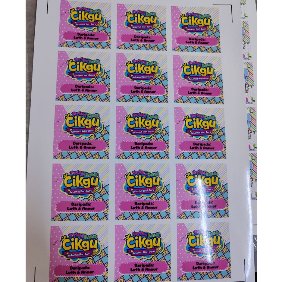 CUSTOM STICKER HARI GURU ( SAIZ A4 ) | Shopee Malaysia