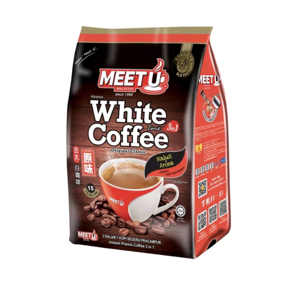 MEET U WHITE COFFEE 3 IN 1 INSTANT PREMIX COFFEE 600G | Shopee Malaysia