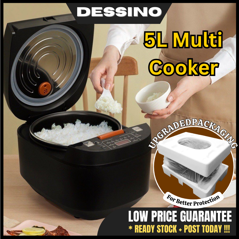 DESSINO 5LPeriuk Nasi Digital dengan Pengukus Skrin Pintar Periuk nasi ...