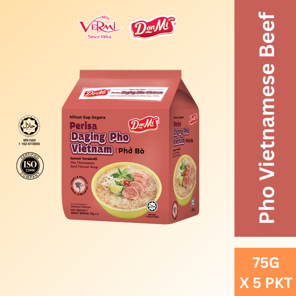Donmi Instant Vermicelli Pho Beef Soup Flavour 75g x 5 | Shopee Malaysia