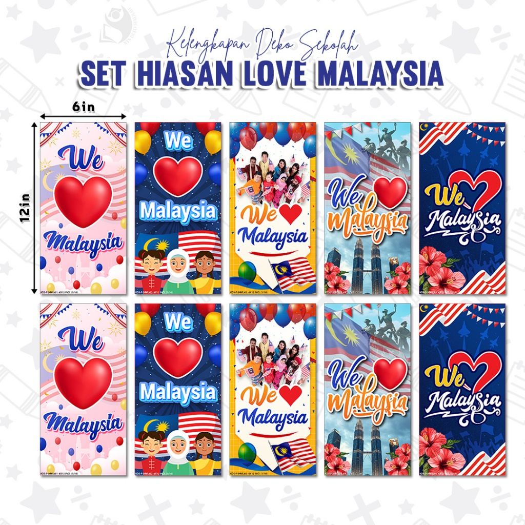 🌺1 DAY SHIP🌺 SET HIASAN WE LOVE MALAYSIA / PATRIOTIK / DEKORASI ...