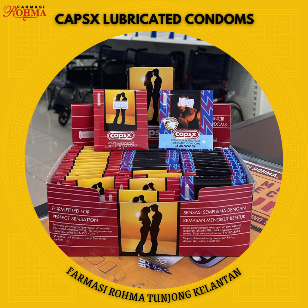 [🔥FARMASI ROHMA🔥] CAPSX LUBRICATED CONDOMS 3PCS/PACK | Shopee Malaysia