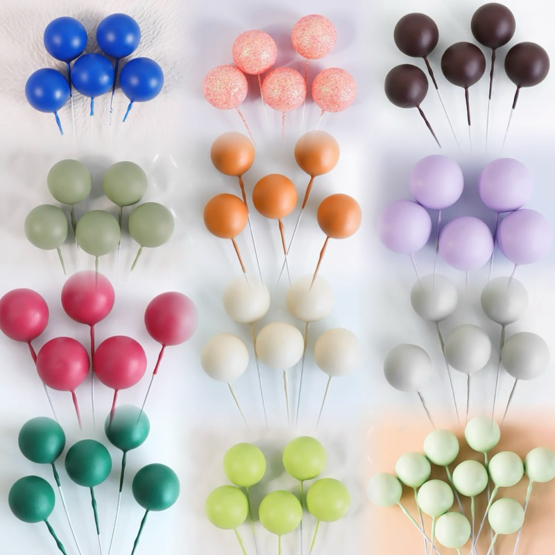 5PCS COLOUR BALL CAKE DECORATION( 1.5cm / 2cm / 2.5cm / 3cm / 4cm ...