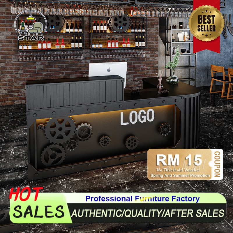 Loft Industrial Style Bar Counter Bar Cashier Counter Retro Reception ...