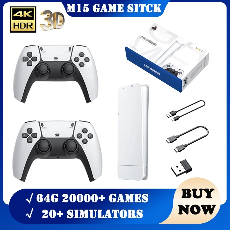 M15 Mini Handheld Game Console 64GB 20000+ Retro Games 2.4G Wireless HD ...
