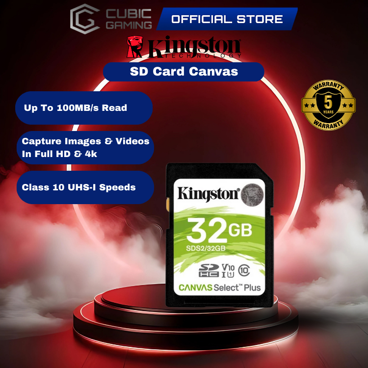 Kingston SD Card Canvas Select Plus SD 100MB/s Class10 SDS2 Memory Card(32GB/64GB/128GB ...