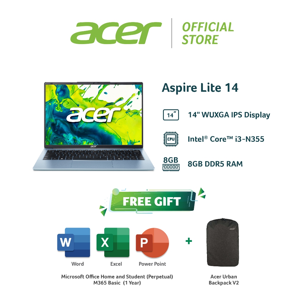 Acer Aspire Lite 14 AL14-32P-319D/ 370U (14" WUXGA IPS Display/ Intel ...