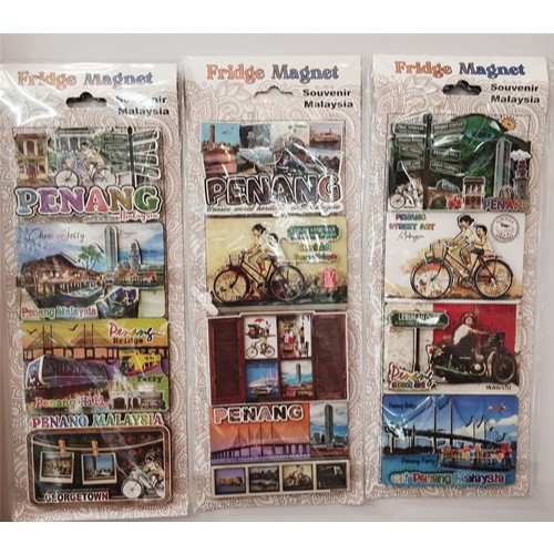 4PCS SET Penang Street Art Penang Collection Souvenir Fridge Magnet ...