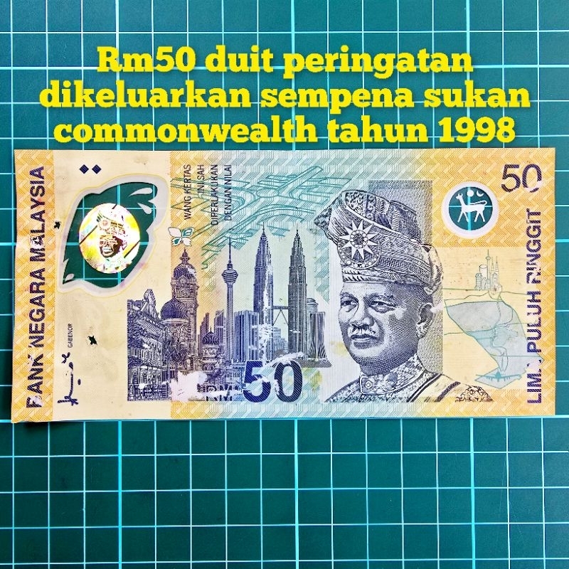 (A332) rm50 sukan commonwealth duit kertas peringatan duit lama rm50 lama barang antik barang ...