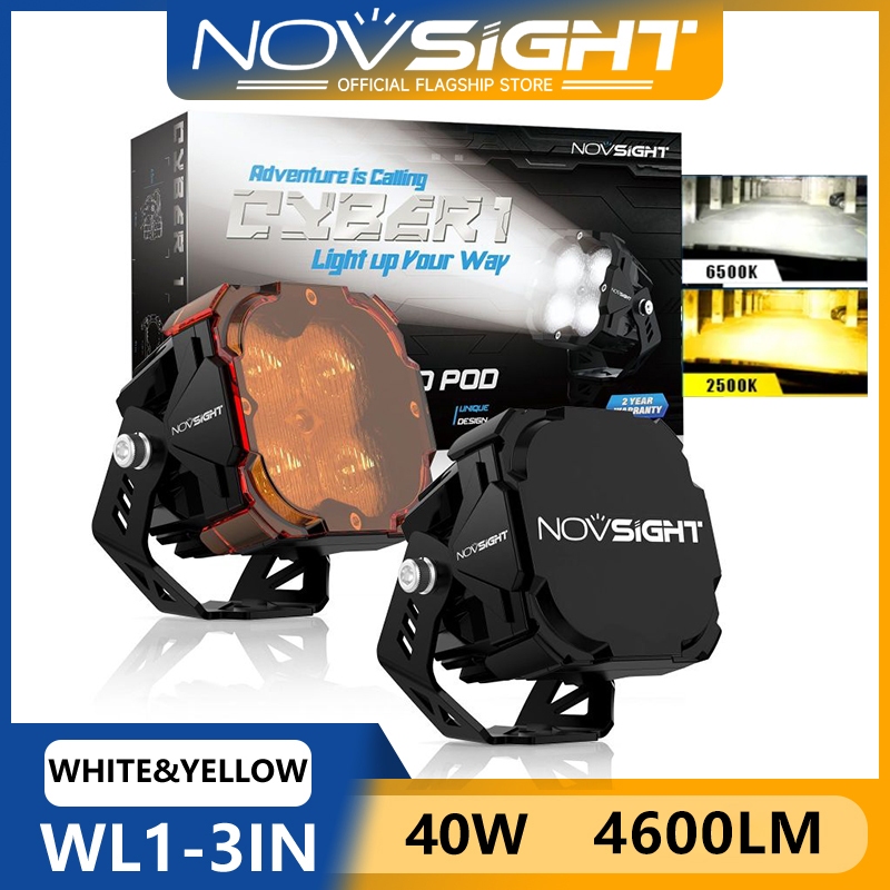Novsight WL1 3 Inch LED pod light 6500K White Square Light Driving ...