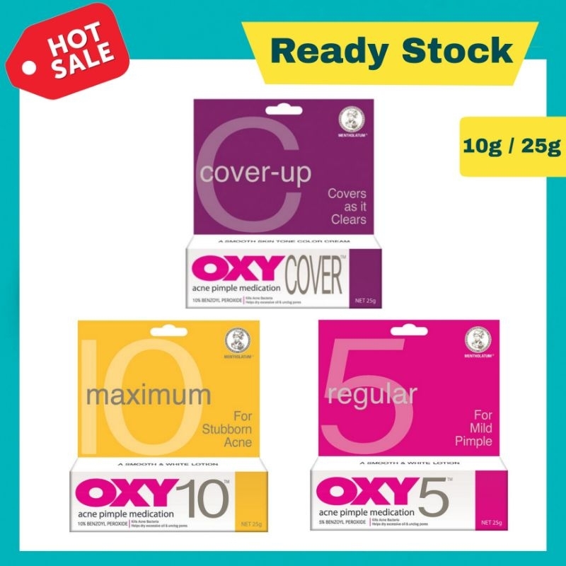 Ready stock Oxy Acne Pimple Medication (Oxy 5/Oxy 10/Oxy Cover) 10g/25g | Shopee Malaysia