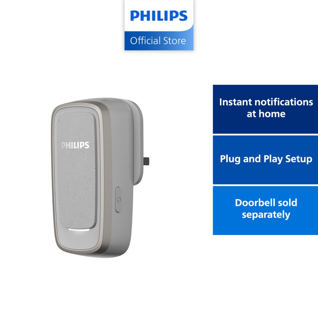 PHILIPS Home Safety Doorbell Chime 5000 Series HSP5310/01 Pairs with ...