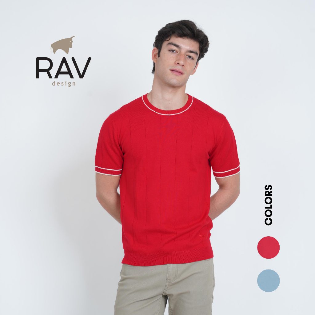 RAV Design Men's Round Neck Striped Sweater R81303 | Shopee Malaysia