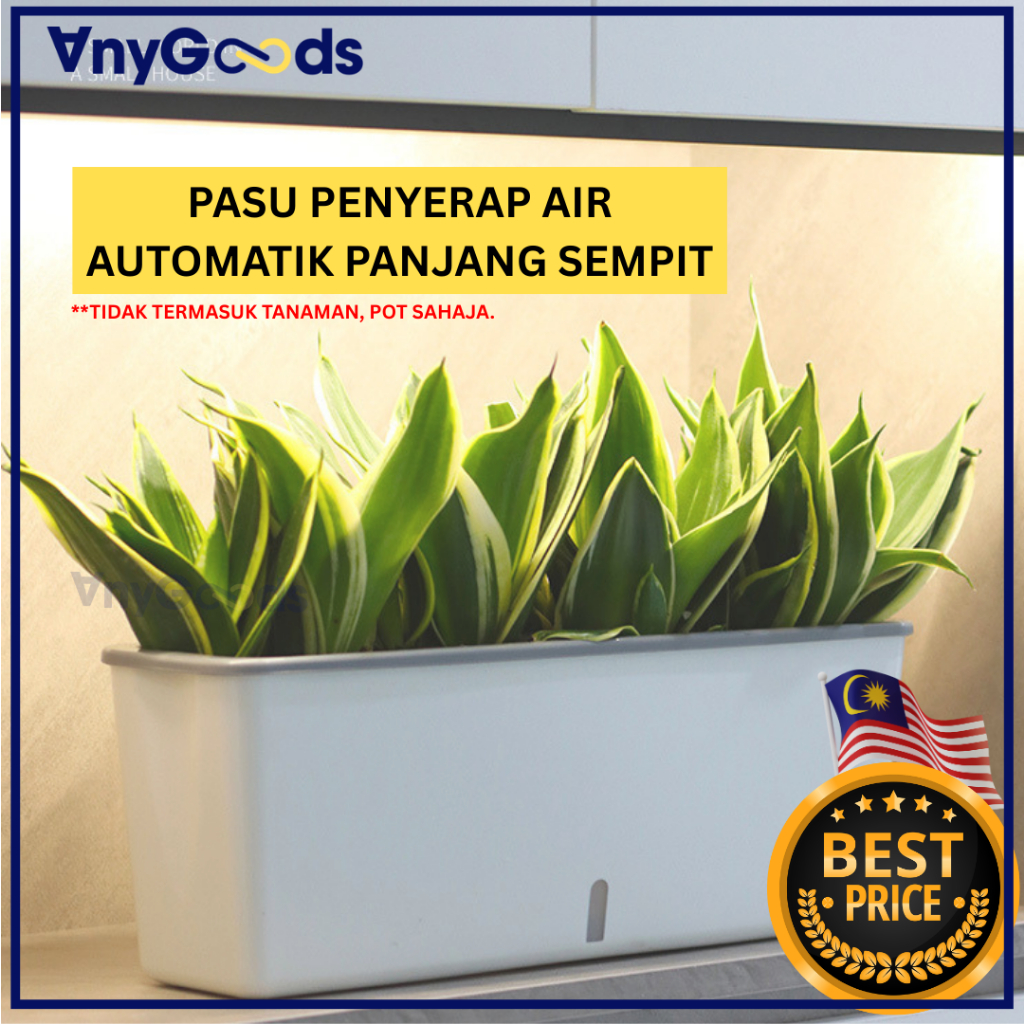 AnyGoods Long Strip Narrow Self Watering Pot Hydroponic Pot | Pasu ...