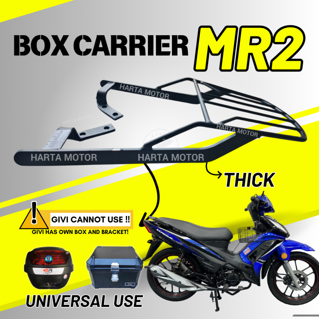 MR2 FRIST MODEL REAR BOX MONORACK BOX CARRIER KAKI TABAK HEAVY DUTY PVC KOTAK BESI BELAKANG ...