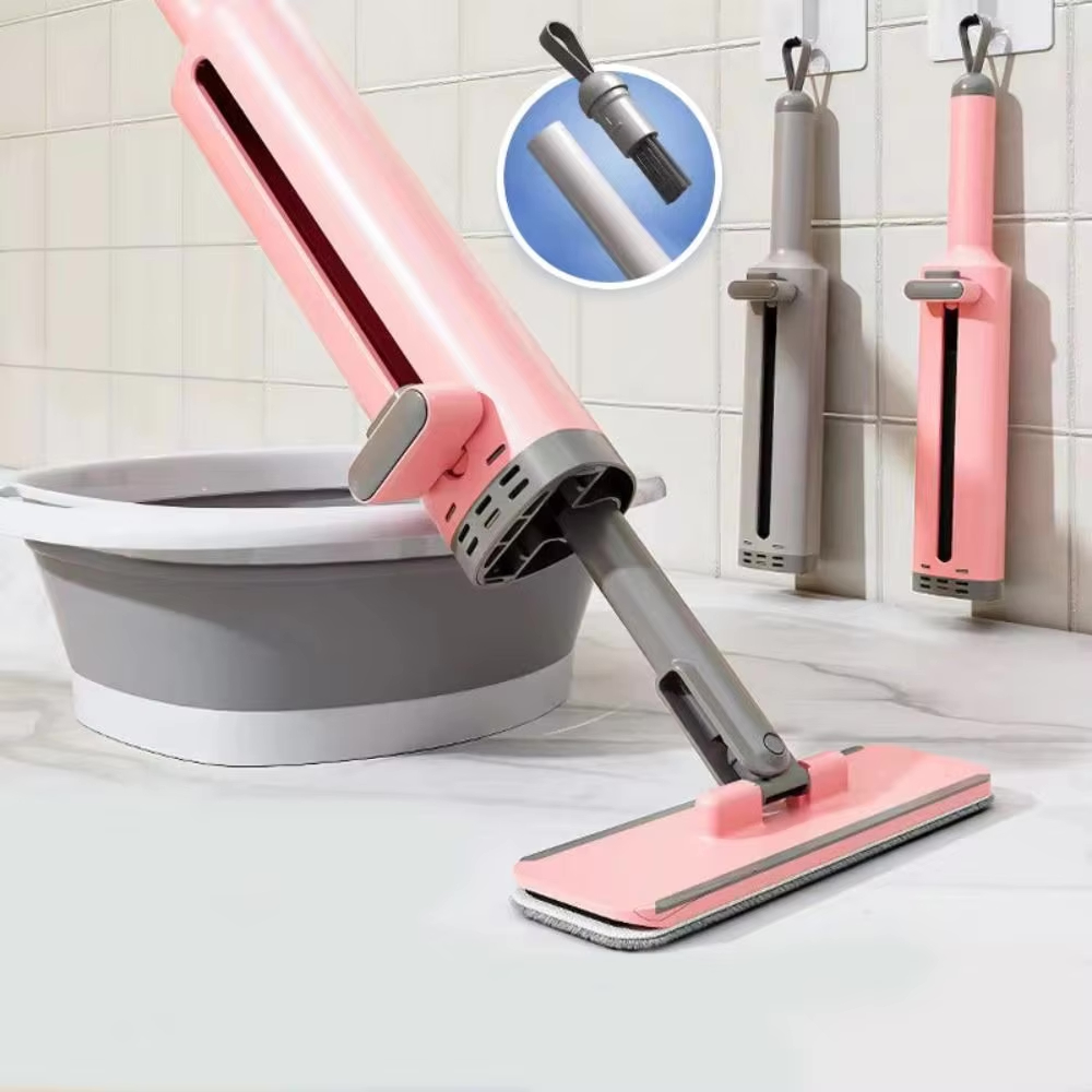 Mini Desktop Mop Portable Self-Squeeze Mop with Microfiber Mop ...