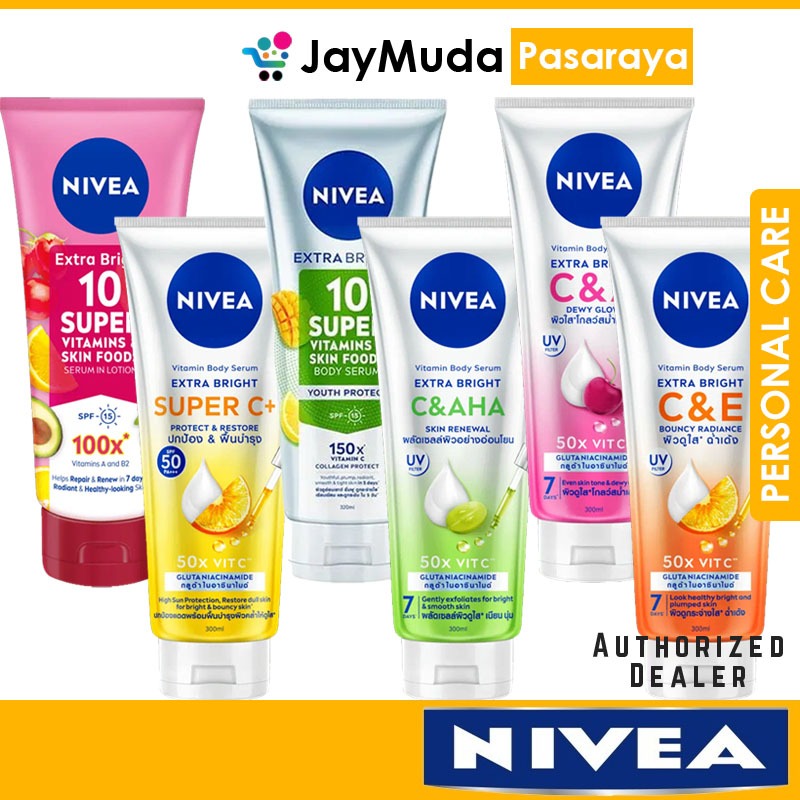 Nivea Vitamin Body Serum Lotion Extra Bright 170ml SPF15 C&E Super C+ Vitamin Moisturizers Kulit ...