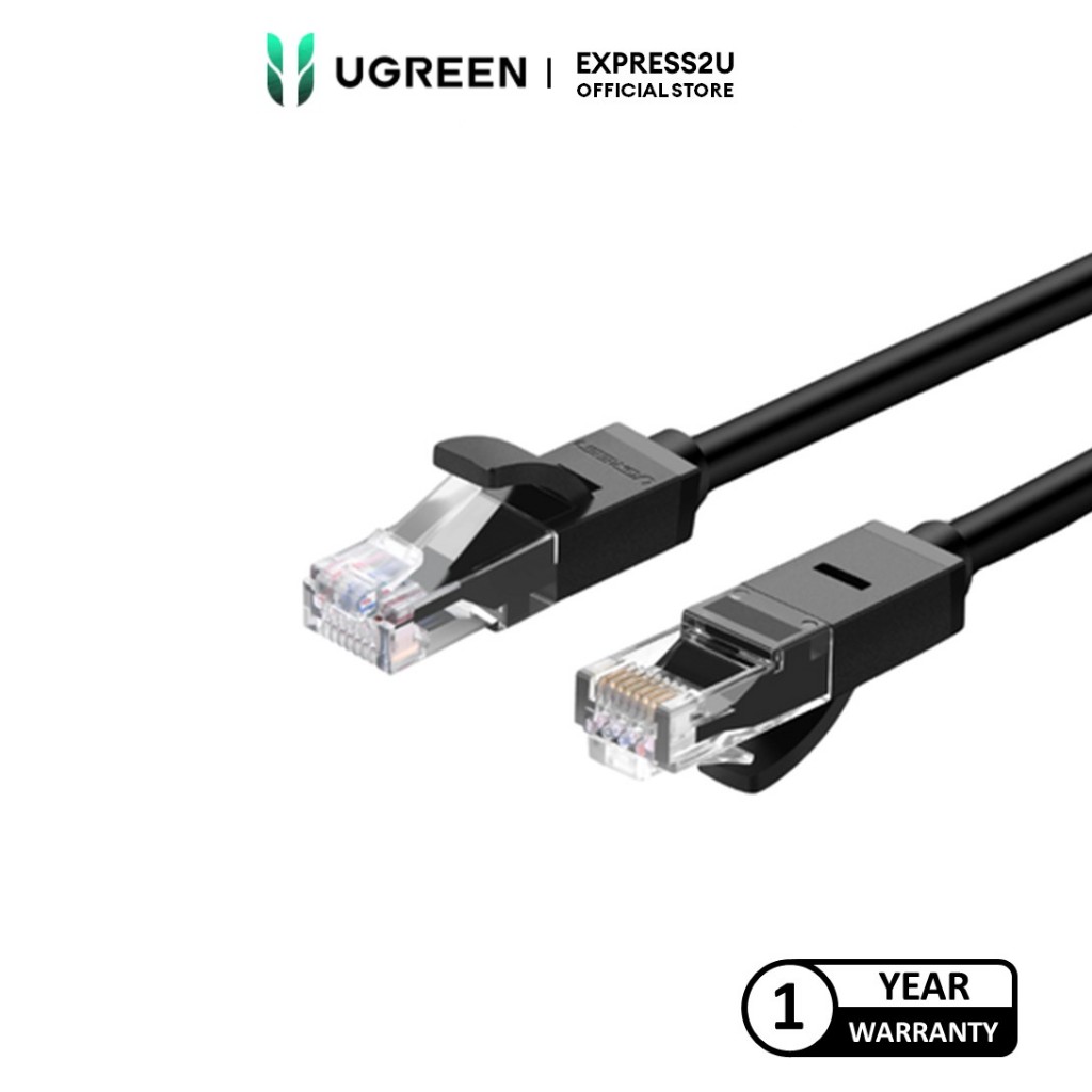 UGREEN CAT 6 U/UTP ROUND LAN CABLE PURE COPPER 1M to 10M (BLACK) | Shopee Malaysia