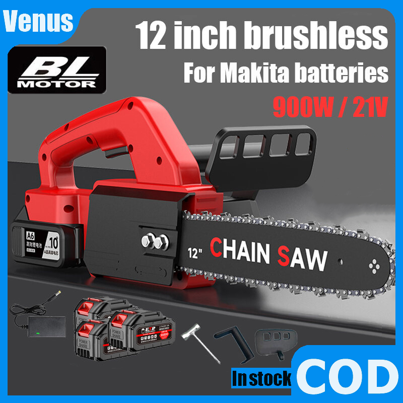 Cordless Chainsaw Gergaji Elektrik Mesin Potong Pokok Saw Electric ...