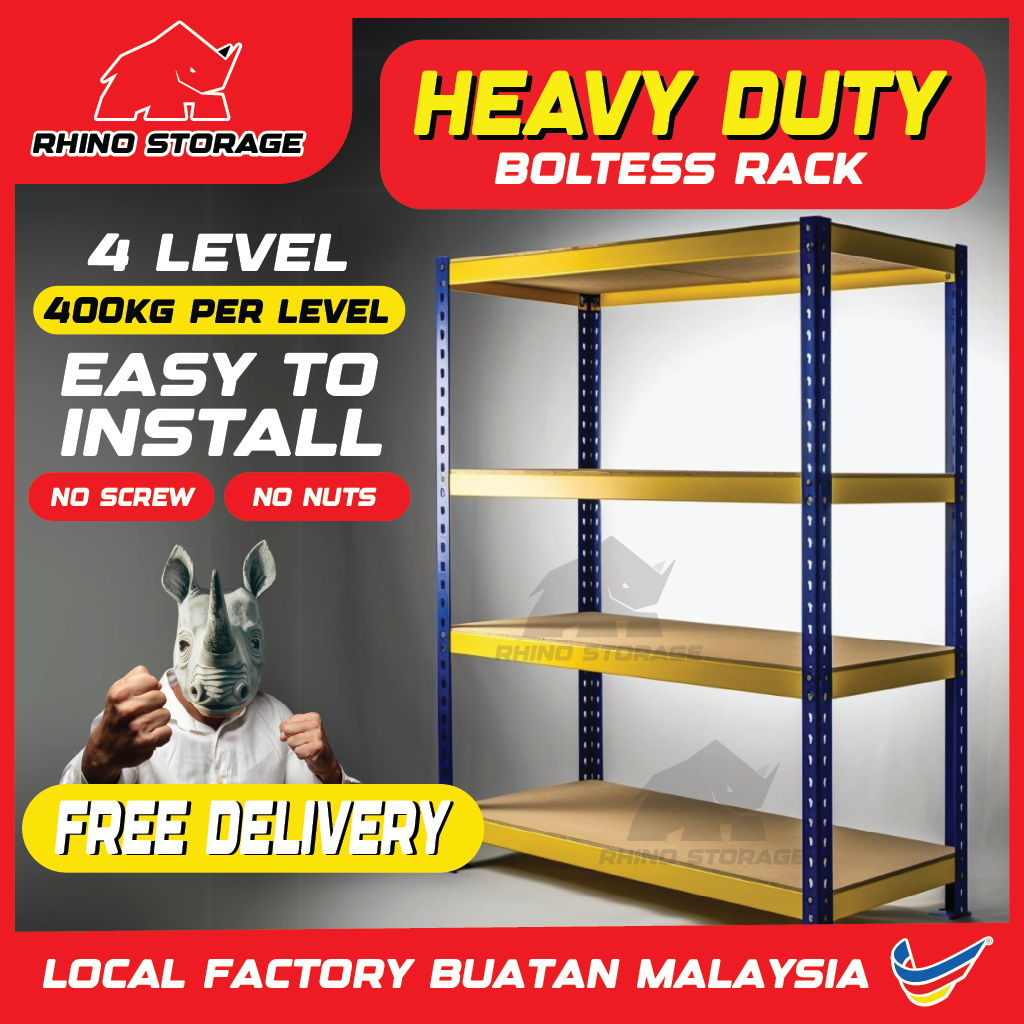 Adjustable 4 Level Heavy Duty Boltless Rack Home Kitchen Storage ...