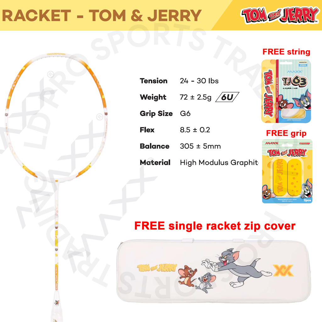 MAXX Tom & Jerry Collection Badminton Racket (Free Tom & Jerry Edition ...