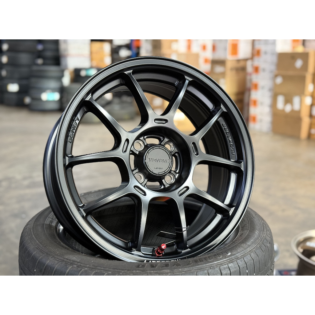NEW 16X7J Lenso V1N Rim (set of 4) Satin Black 4X100 for City Jazz Vios Yaris Myvi Mazda 2 ...