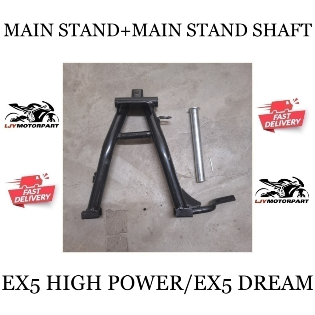 HONDA EX5 HIGH POWER EX5 DREAM MAIN STAND DOUBLE STAND TONGKAT TENGAH+MAIN STAND SHAFT | Shopee ...