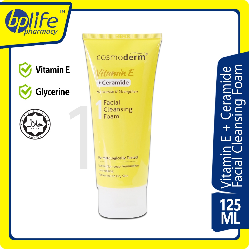 Cosmoderm Vitamin E + Ceramide Facial Cleansing Foam 125ml | Shopee ...