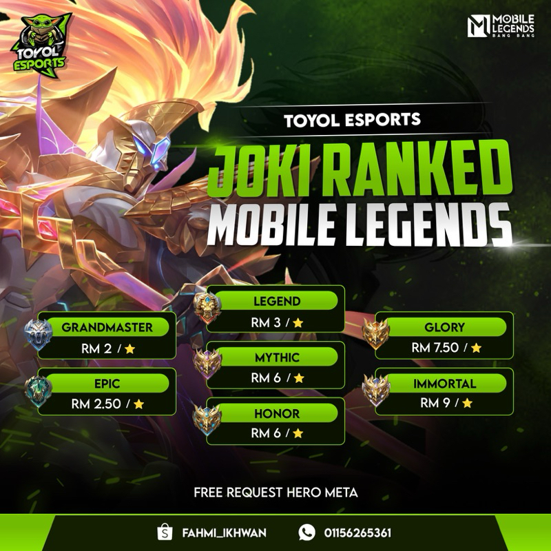 MLBB BOOSTING SERVICE/JOKI MOBILE LEGEND/BOOSTING ML RANK : 3rd PRODUCT ...