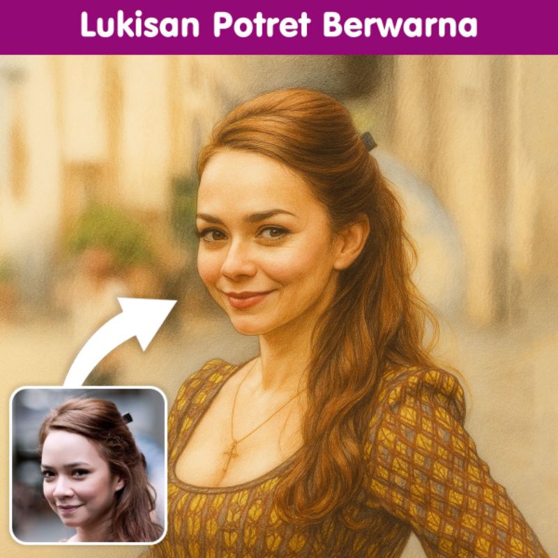 Lukisan Potret Berwarna Berdasarkan Wajah Anda | Shopee Malaysia