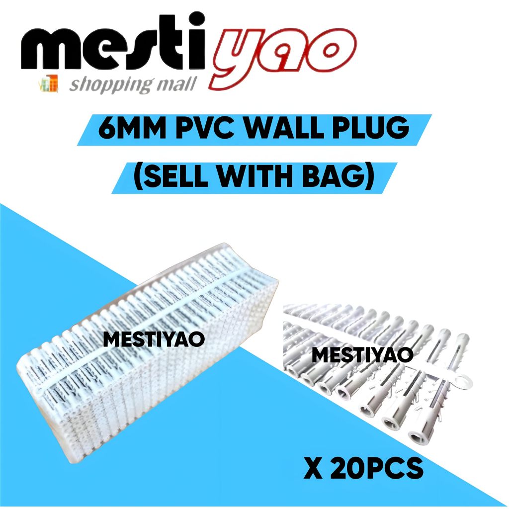(BAG) 6MM PVC WALL PLUG 1000PCS/BAG / PLAG DINDING PVC | Shopee Malaysia