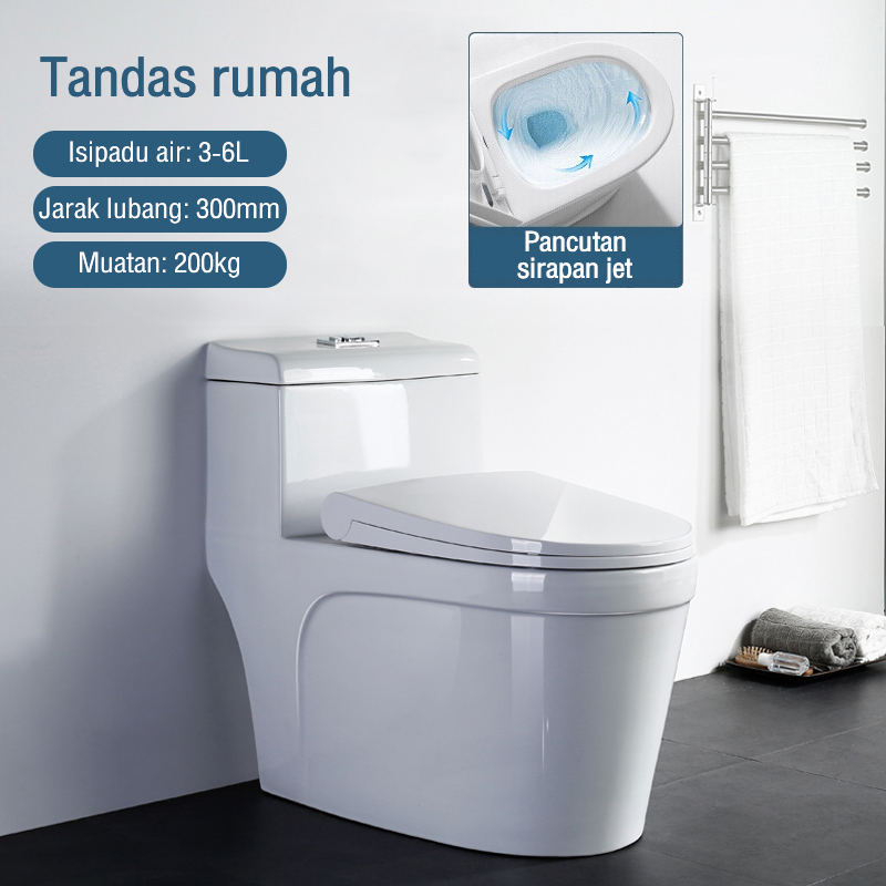 tandas Dual Flush Toilet Bowl One Piece Water Closet Comfortable Seat ...