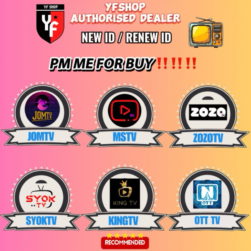 Ott tv / King tv / Jom tv / Syok tv / Mstv / Zozo tv | Shopee Malaysia