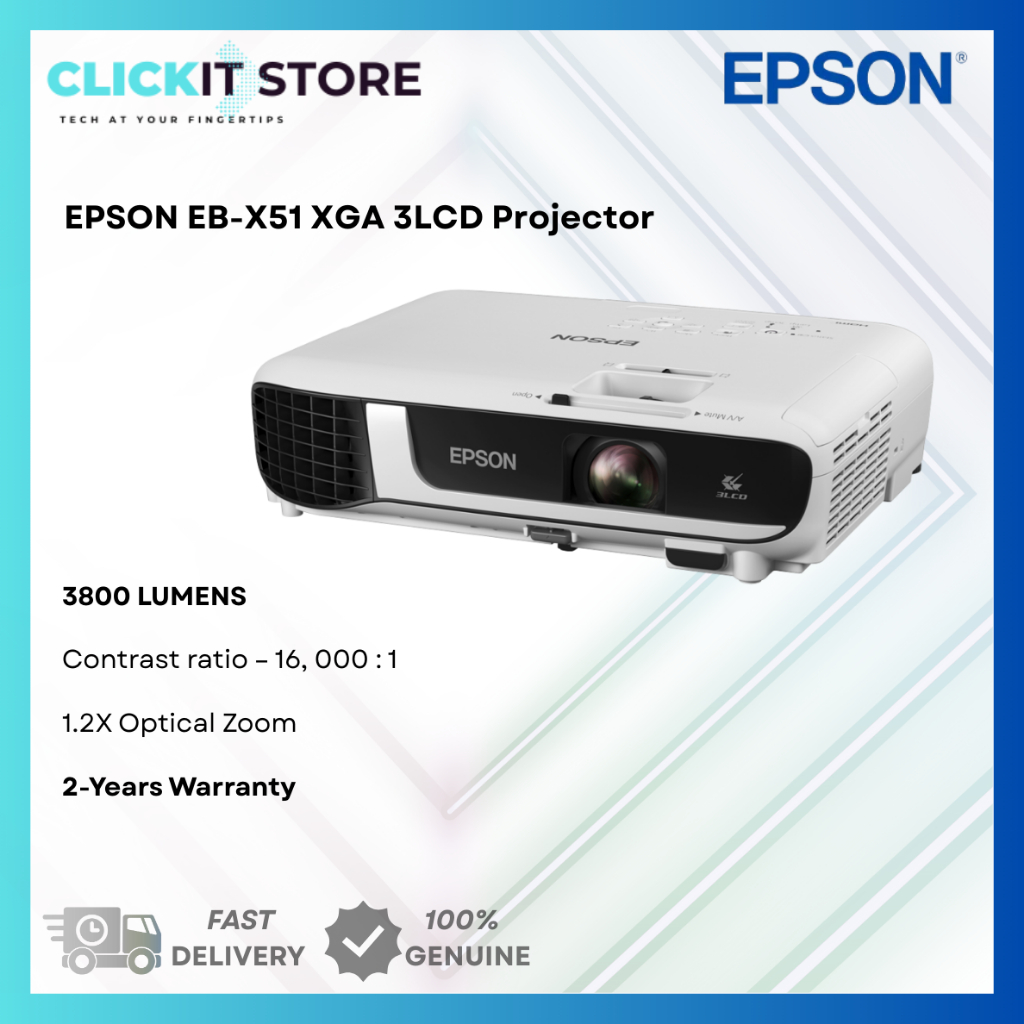 EPSON EB-X51 XGA 3LCD Projector | Corporate and Education | RGB liquid ...