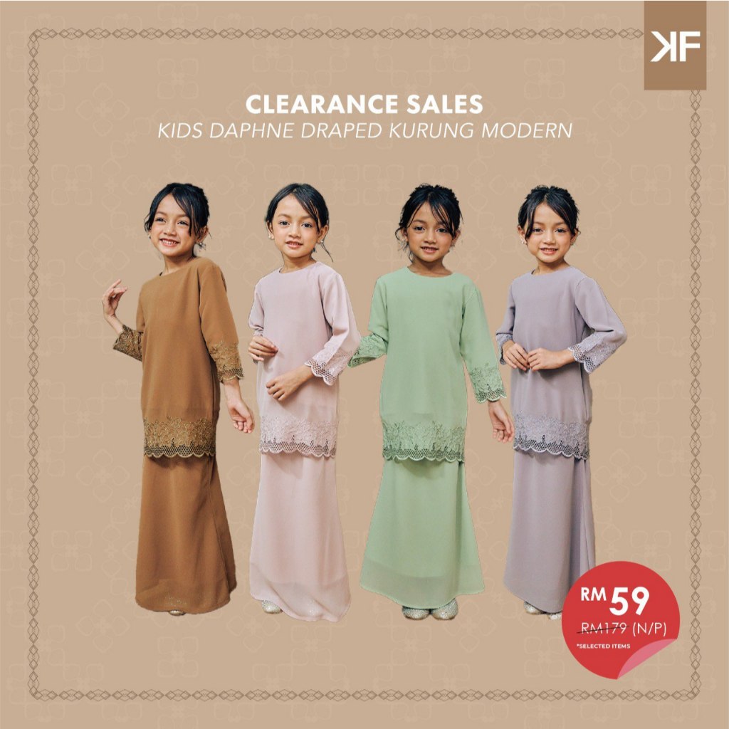 Kids Daphne Draped Kurung Modern Baju Raya Kanak Kanak Dan Ibu Heavy ...