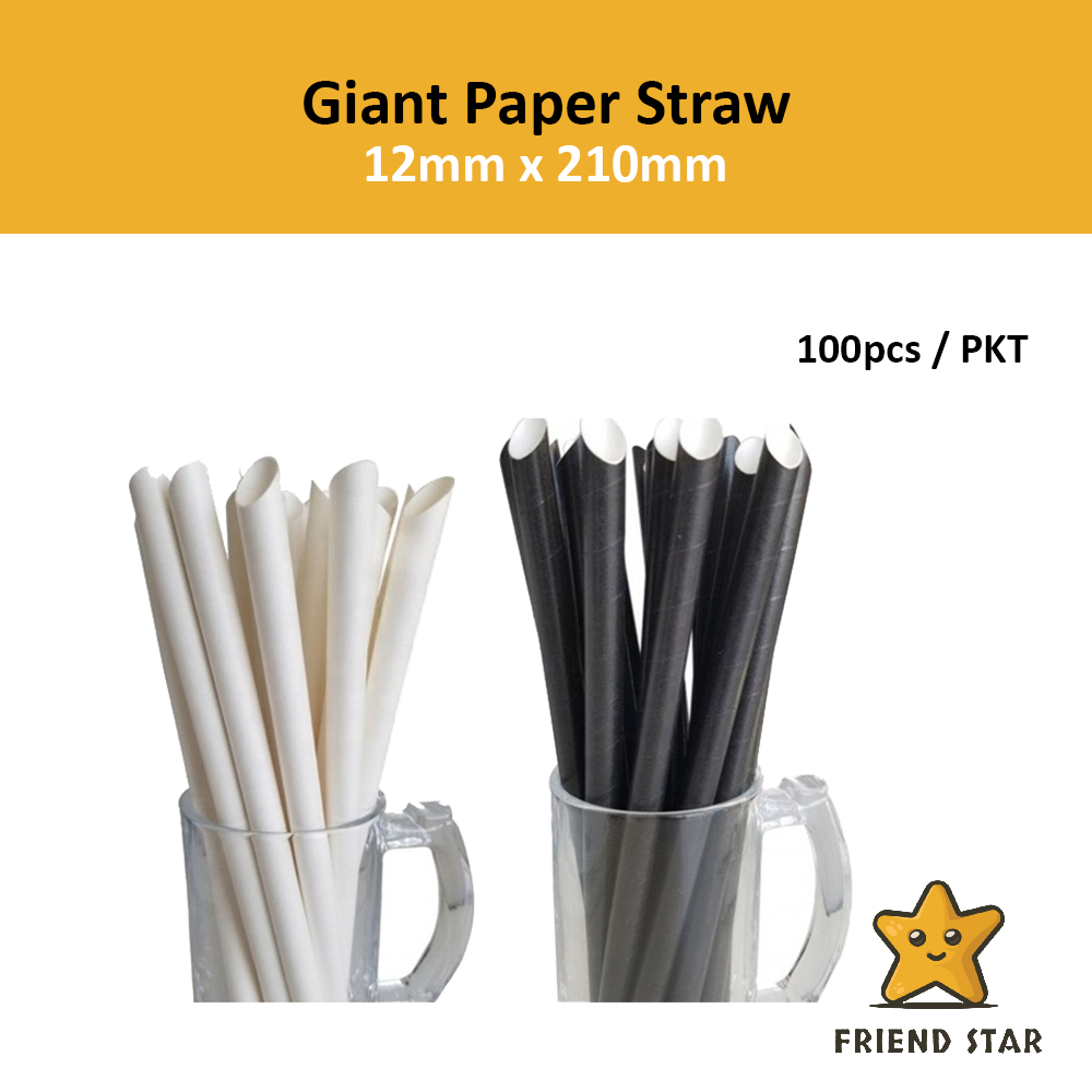 Jerami Kertas Besar (100pcs) Jumbo Paper Straw / Giant Paper Straw ...