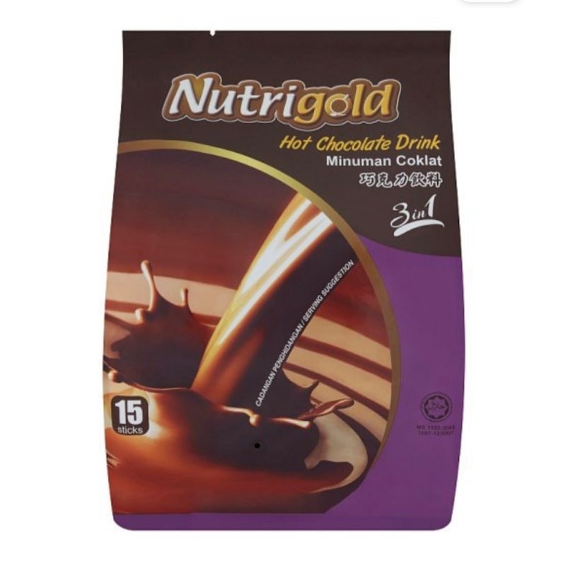 Nutrigold 3 in 1 Hot Chocolate Drink 450g (30 x 15s) | Shopee Malaysia