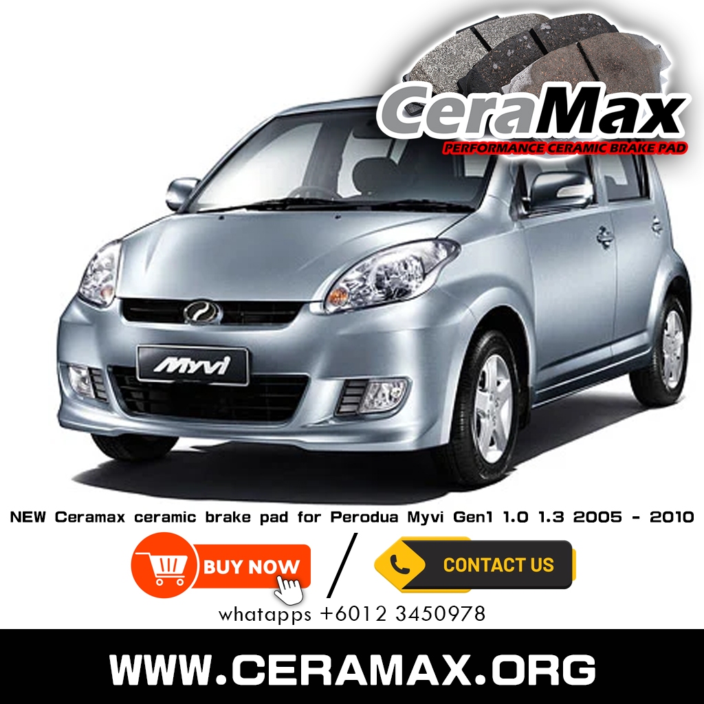 Ceramax Ceramic MG1768 Myvi 1.0 1.3 (2005-2010) Front Brake pad ...