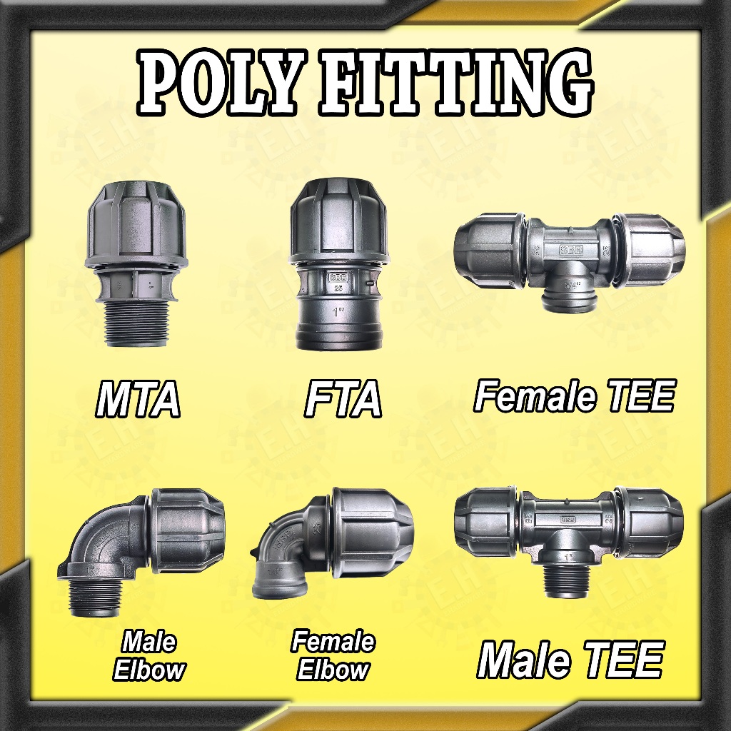 ( PART 1 ) HDPE Poly Fitting Connector Adapter Tee Elbow Socket Nipple ...