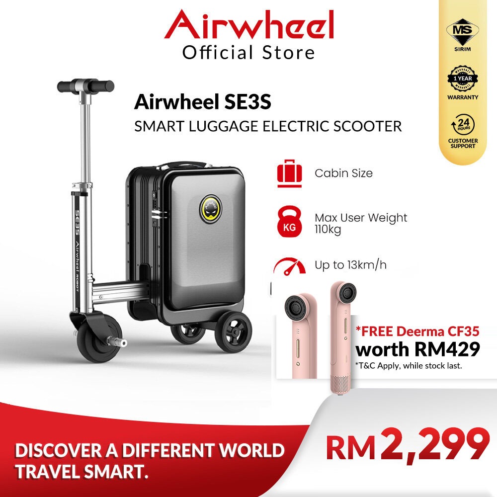 Airwheel SE3S/SE3SL Skuter Bagasi Elektrik Perjalanan Smart Ridding Smart Ridding Travel ...