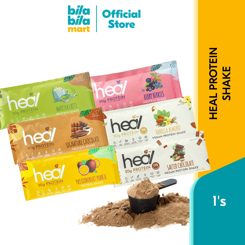 Heal Protein Shake (Convenience Sachet Form 1's) Vanilla Almond, Salted ...