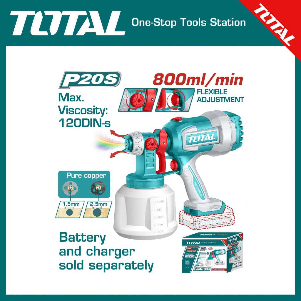 TOTAL Cordless spray gun TSGLI2004 | Shopee Malaysia